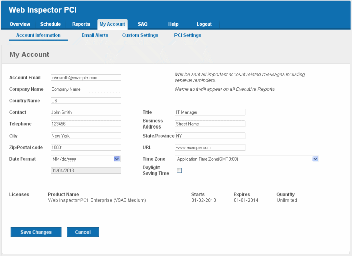 Account Preferences and Scan Settings, PCI scan, Vulnerability Management | COMODO